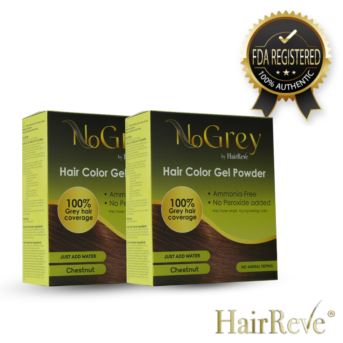 NoGrey HAIR COLOR Gel Powder Twin Pack - Peroxide Free, Ammonia Free ...
